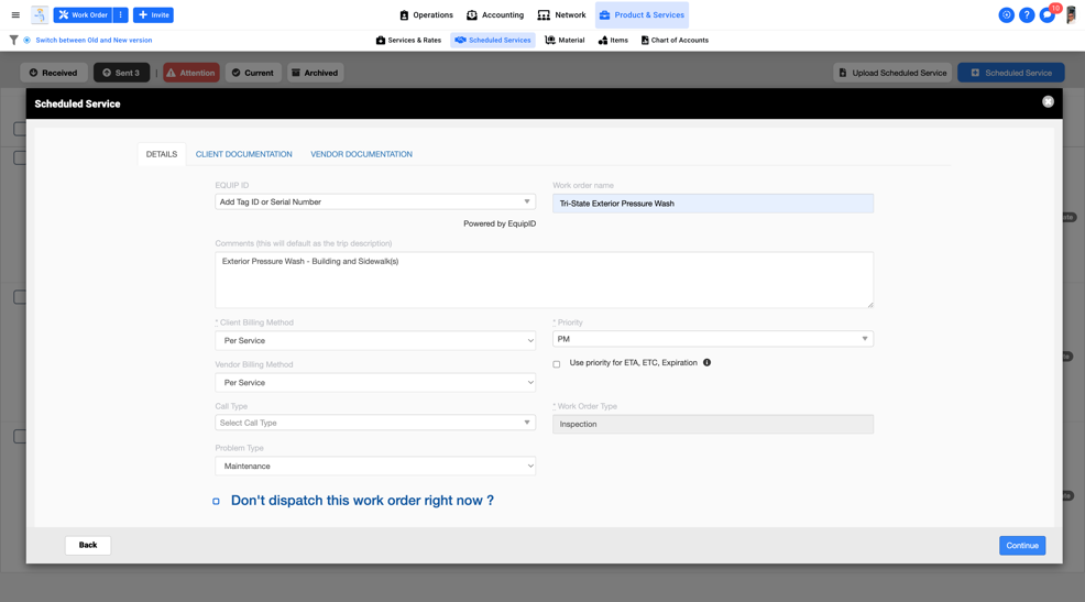 How To Set Up Scheduled Services without Invoice Auto-Generation Against Work Order